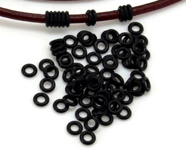 PVC. Ring. 4x4x1mm. Black. Inn.2mm.approx.