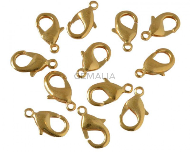 Brass. Lobster clasp. 11x19mm. Gold.